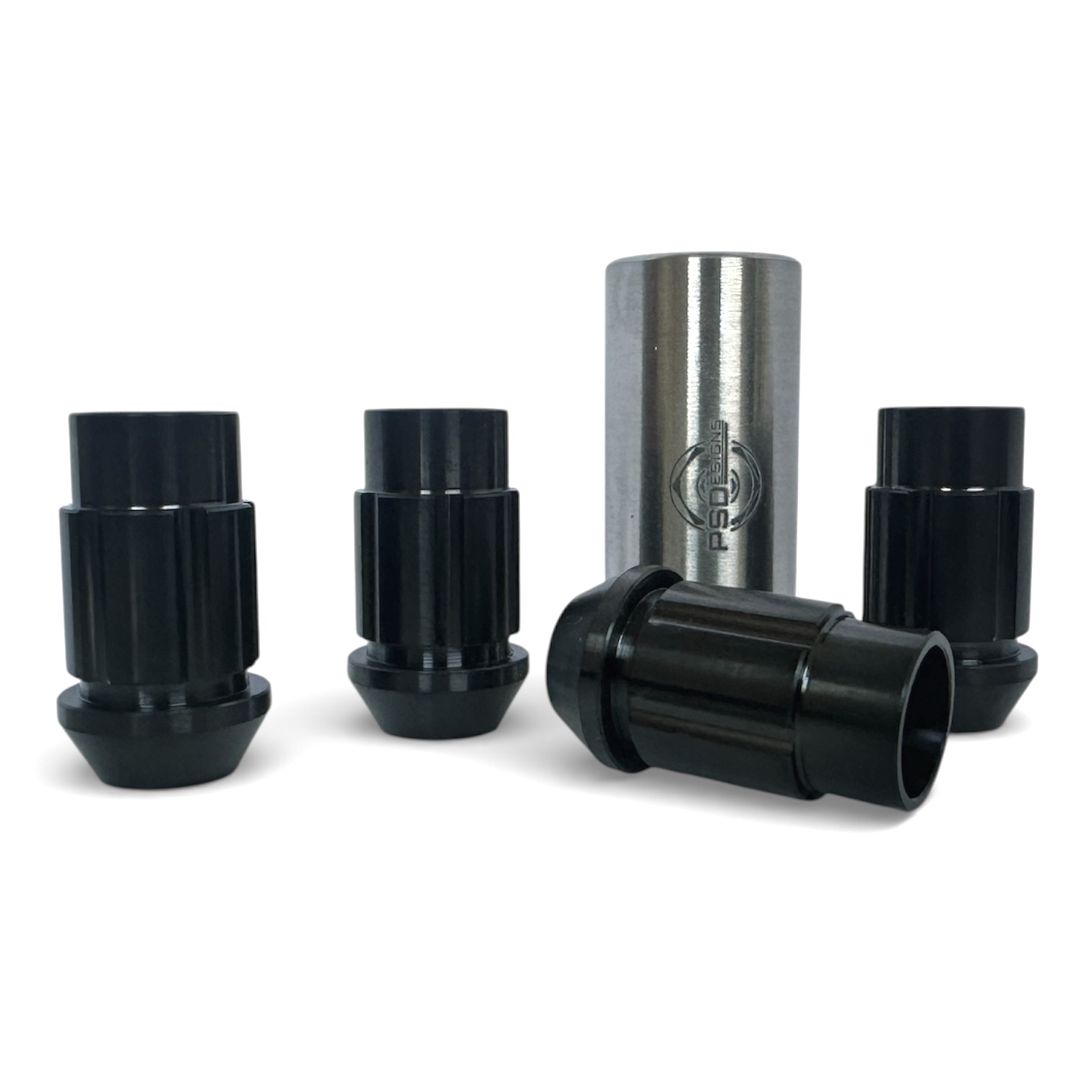 PSDesigns Black Titanium Extended Locking Wheel Nuts M14x1.5